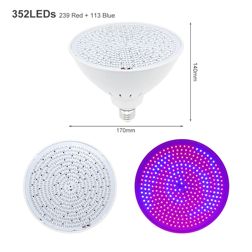 E27 LED Kweeklampen Top 60/126/200/352/500 Rood Bl... – Grandado