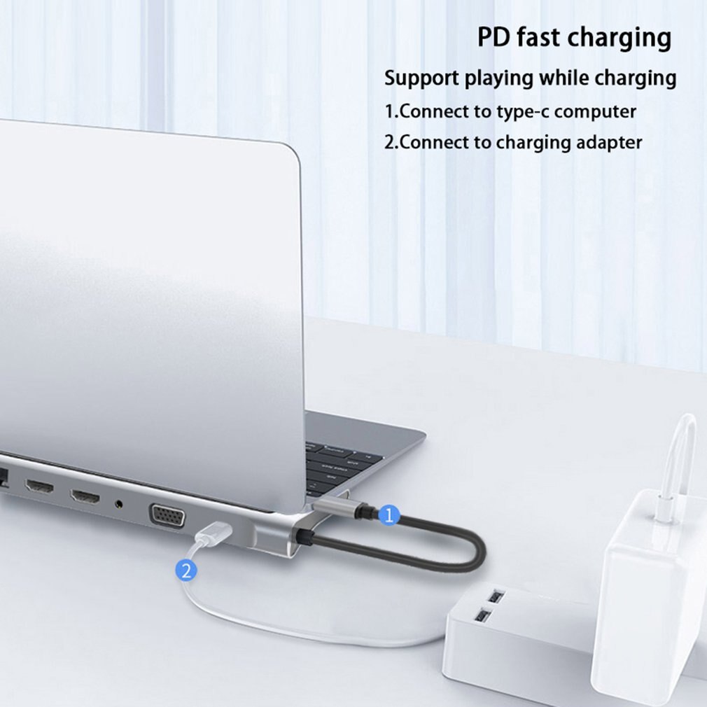 12-in-1 Fast Type C USB Hub For Dual 4K Docking st... – Vicedeal