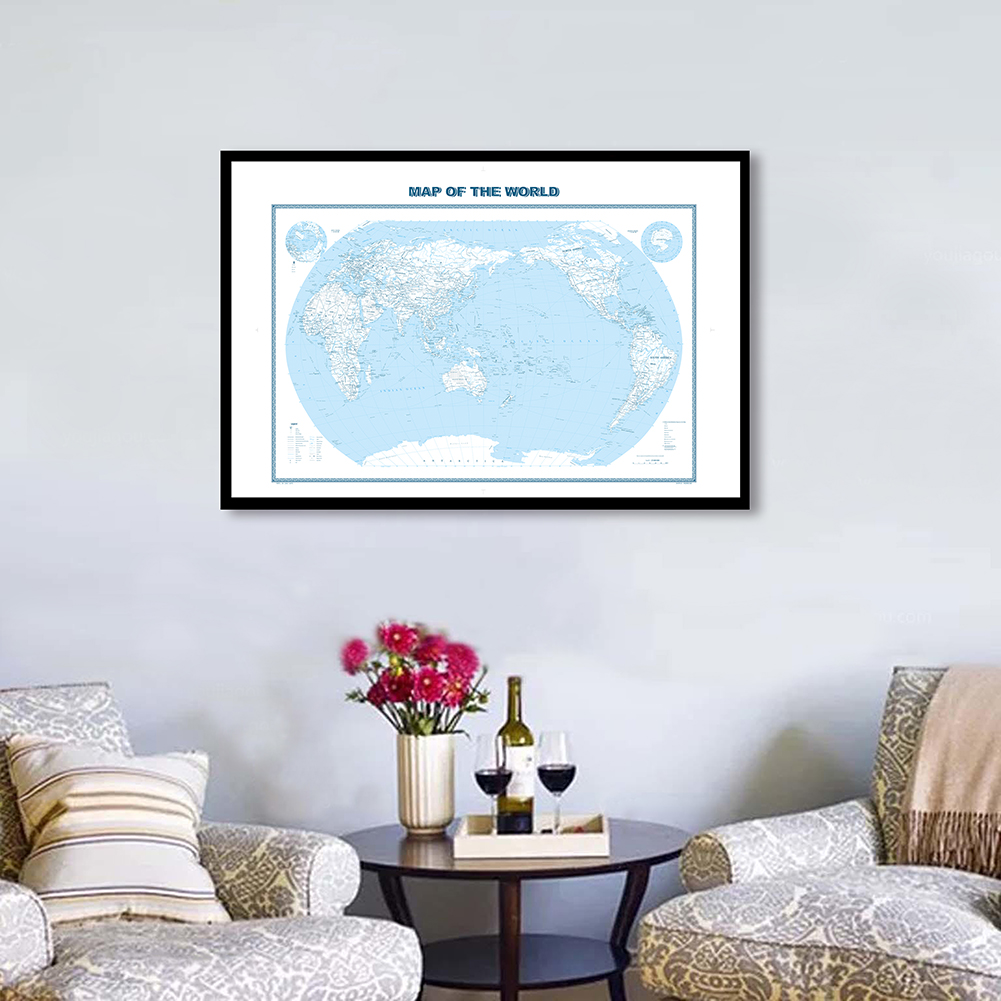 90*60cm The World Political Map Spray Canvas Paint... – Grandado