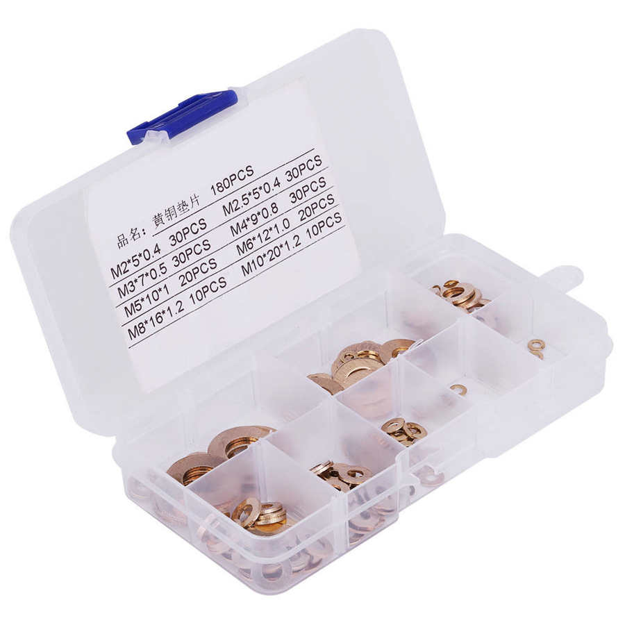 180Pcs Messing Ronde Platte Ringen Assortiment Set... – Grandado