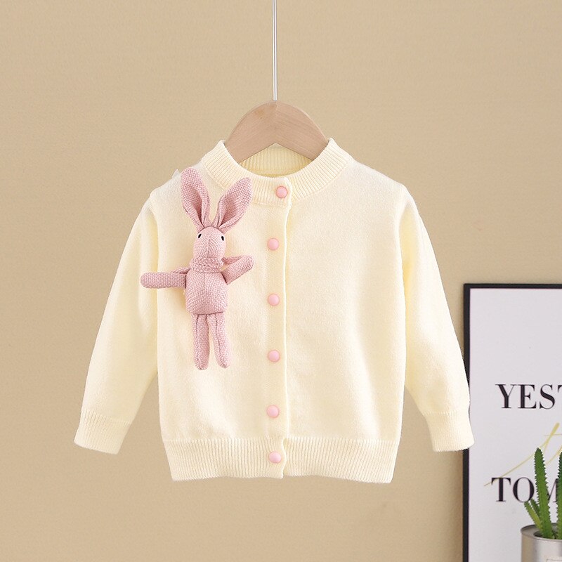 Boys Girls Kids Solid Knit Cardigan Rabbit doll Sw... – Vicedeal