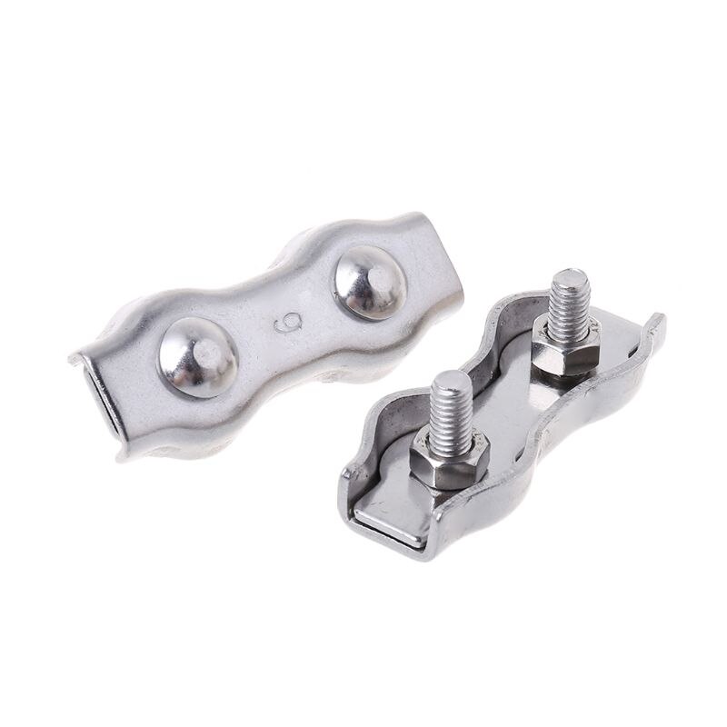 2pcs stainless steel wire rope clamps double clamp... – Vicedeal