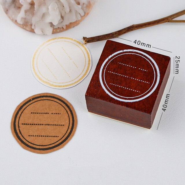 Vintage Black Border Stamp Wooden Rubber Grid Stam... – Grandado