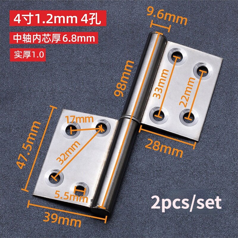 2pcs/set 4inch Flag shape door hinge Stainless ste... – Grandado