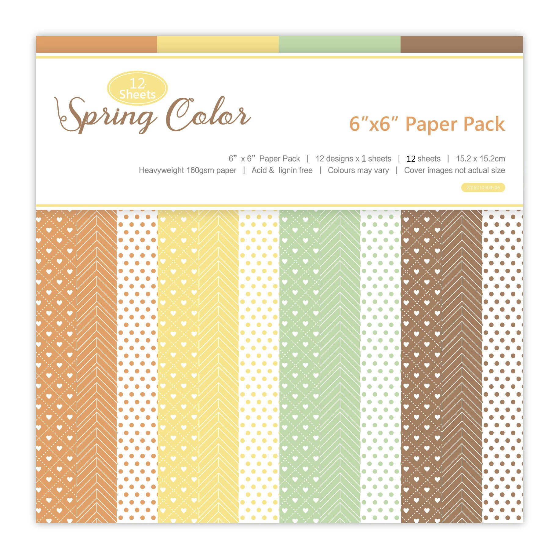 Spring colour Scrapbooking paper pack of 12 sheets... – Grandado