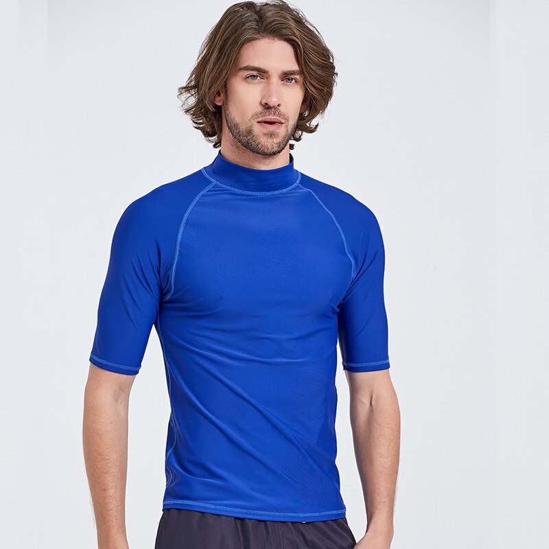 Sbart 1PC Blue Short Sleeve Men Rash Guards T Shir... – Grandado