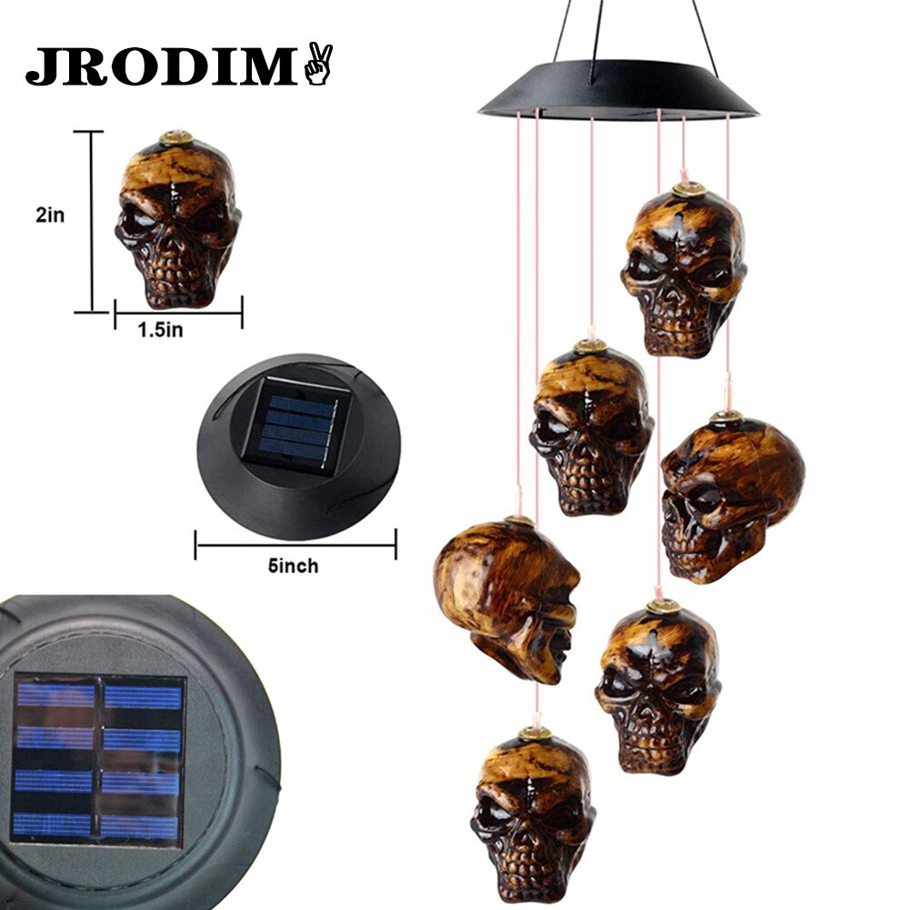 Kleur Veranderende Solar Power Wind Chime Schedel ... – Grandado