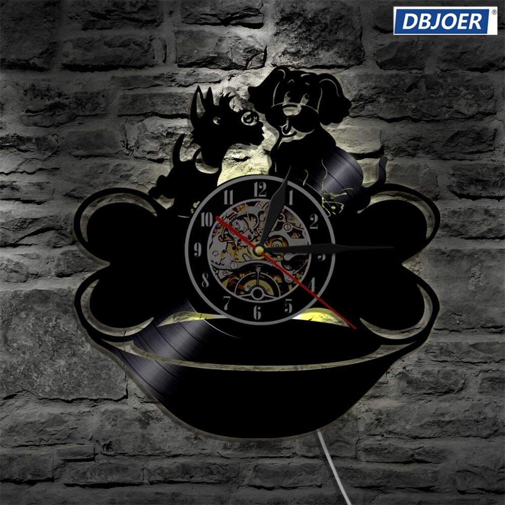 Precioso reloj de pared para pareja de perros, rel... – Grandado