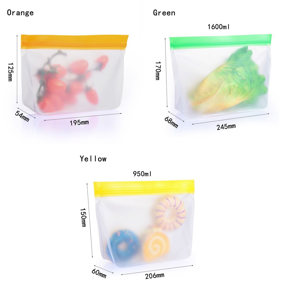 3Sizes Reusable Freezer Silicone Fresh Bag Food St... – Vicedeal