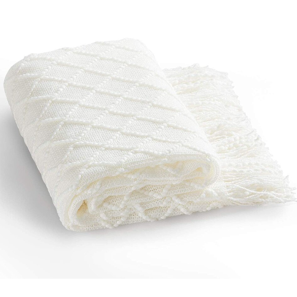 Yaapeet 100% Acrylic Knitted Blanket Throw Blanket... – Grandado