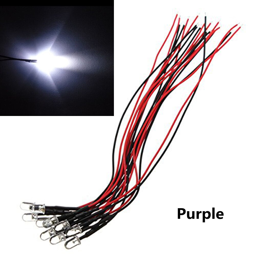 10pcs 5mm Red Yellow Blue Green White 5V 12V DC Pr... – Vicedeal