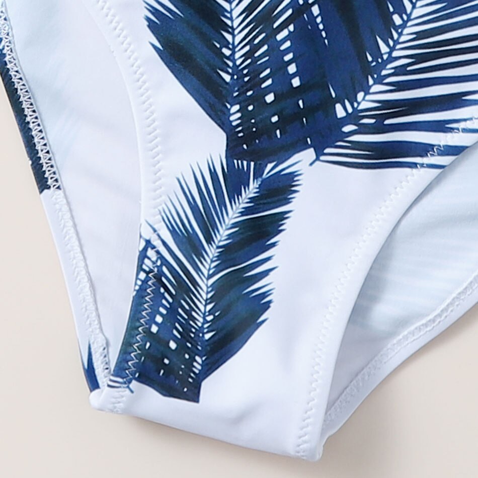 Leaf Print Girl Swimsuit Kids Tropical Two Piece C... – Grandado
