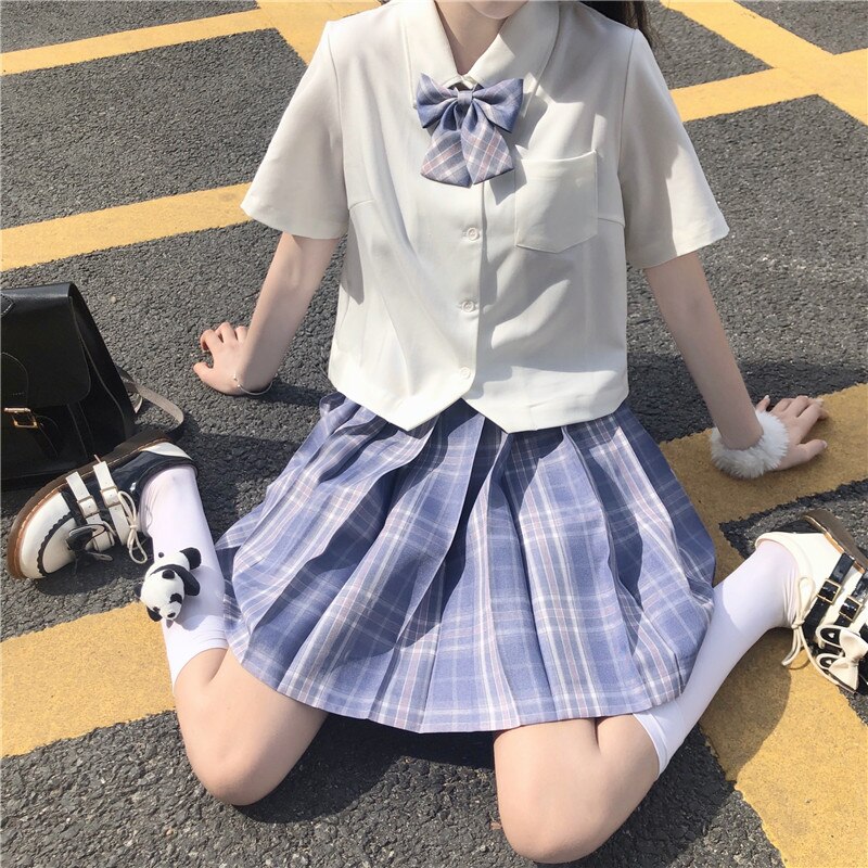 Japanese College JK Uniform Suit Female Summer Bow... – Grandado
