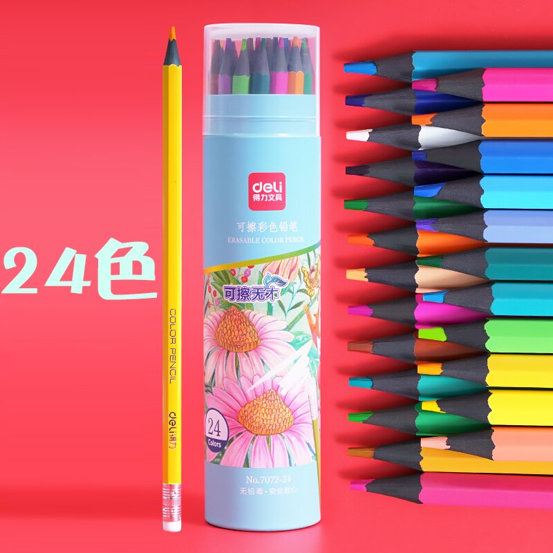 Deli Colored Pencil with Eraser Sketch Drawing Doo... – Grandado