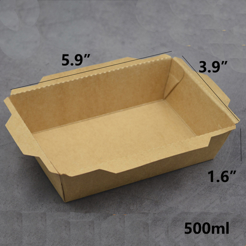 50pcs Kraft meal box without lid Waterproof Grease... – Grandado