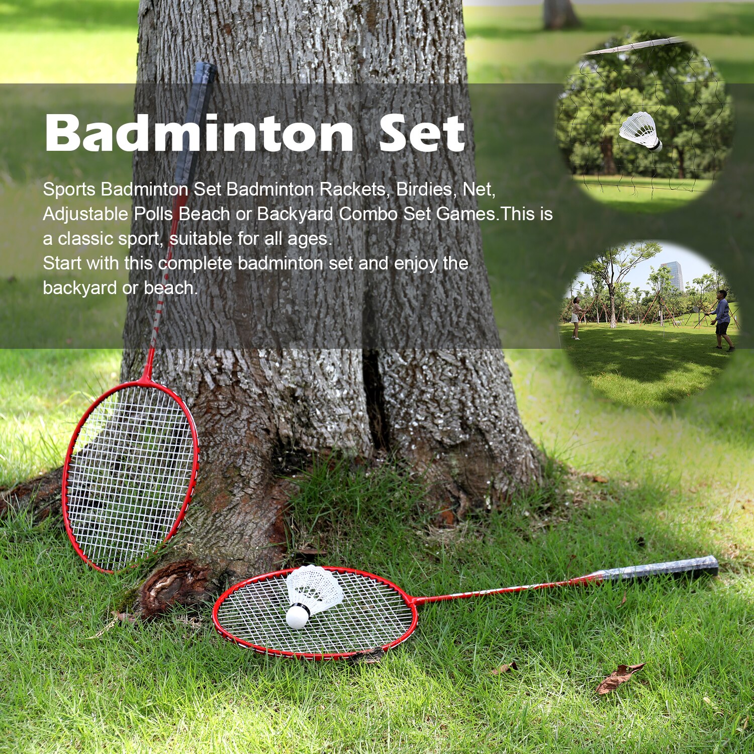Sports Badminton Set for 4 person Badminton Racket... – Grandado