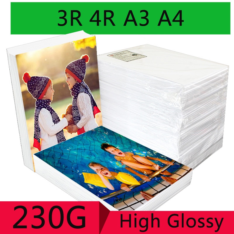 100 Sheets/Pakket 3R 4R A3 A4 Hoogglans Fotopapier... – Grandado