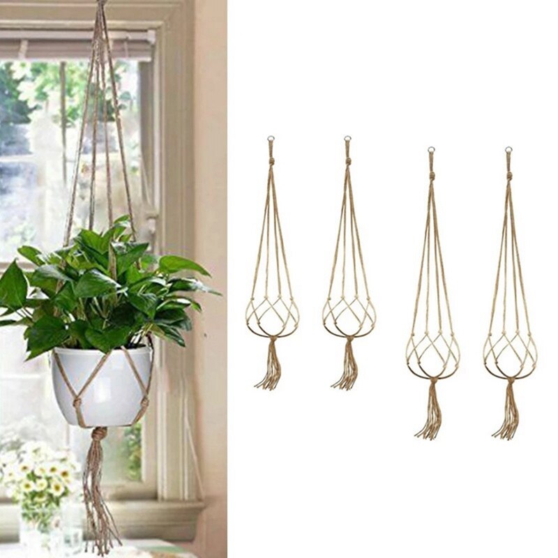 4PCS Hemp Rope Plant Holders Plant Flower Pot Hang... – Grandado