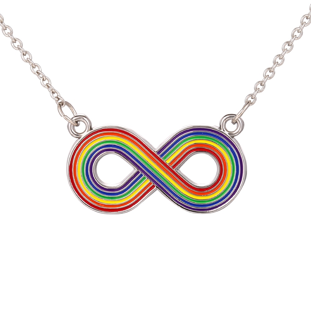 Rainbow Gay Pride LGBT Infinity Necklace Pendant F... – Grandado