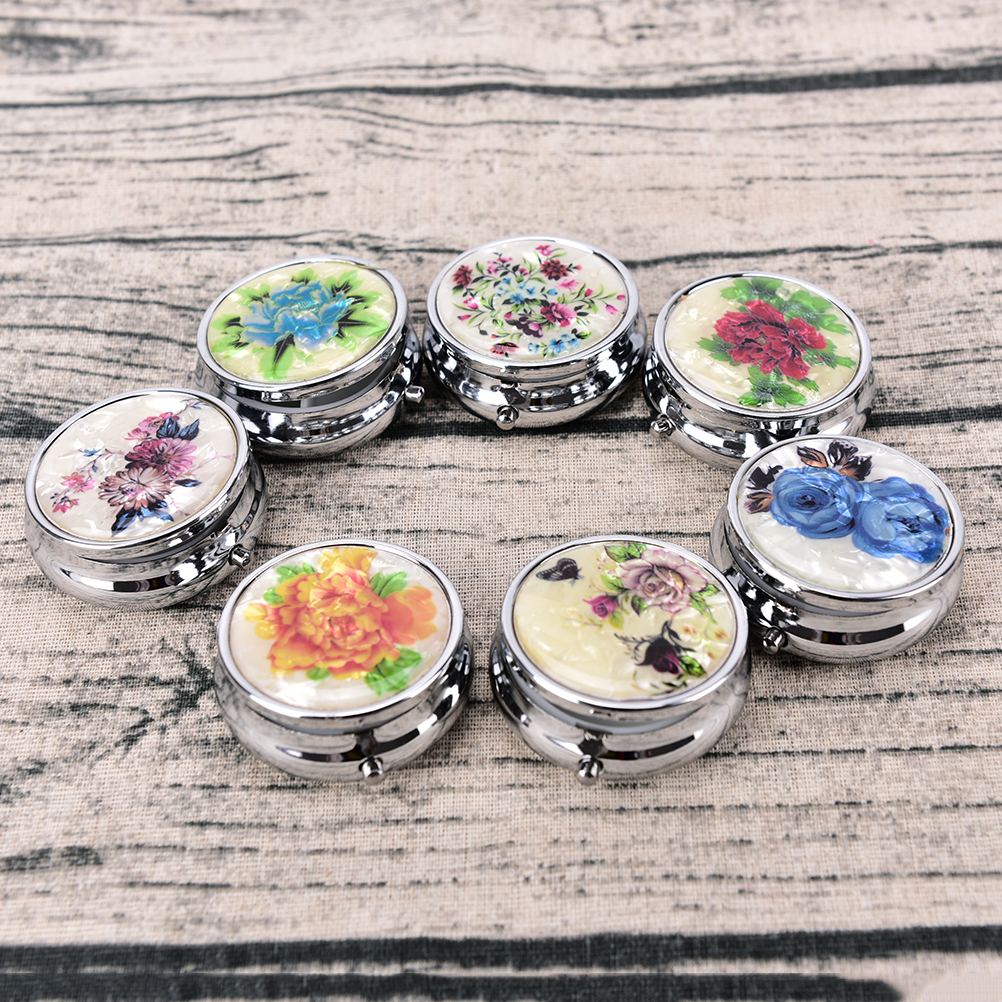 3 Cell Metal Round Silver Tablet Pill Boxes Random... – Vicedeal