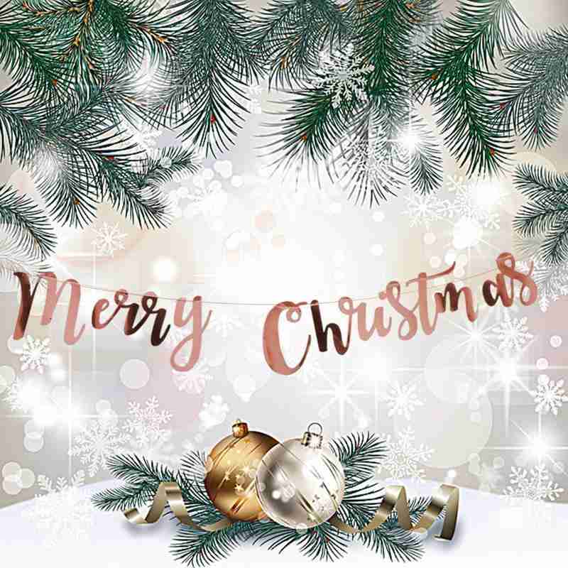 Merry Christmas Banner Garland Bunting Party Led B... – Grandado