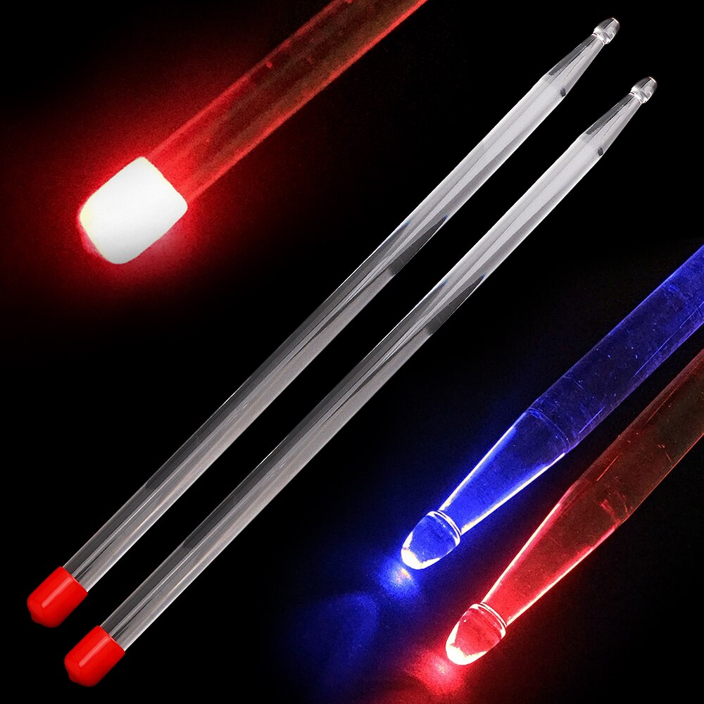 5A Acrylic Drums Sticks Red & Blue Glow Alternatel... – Grandado