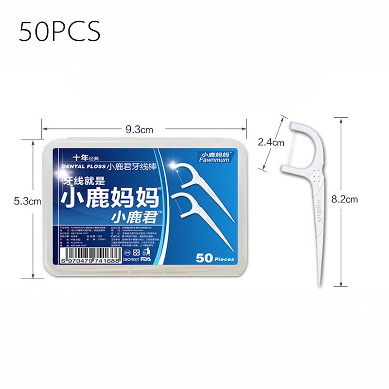 50PCS*4 FAWNMUM genuine superfine flossing round wire care dental floss ...