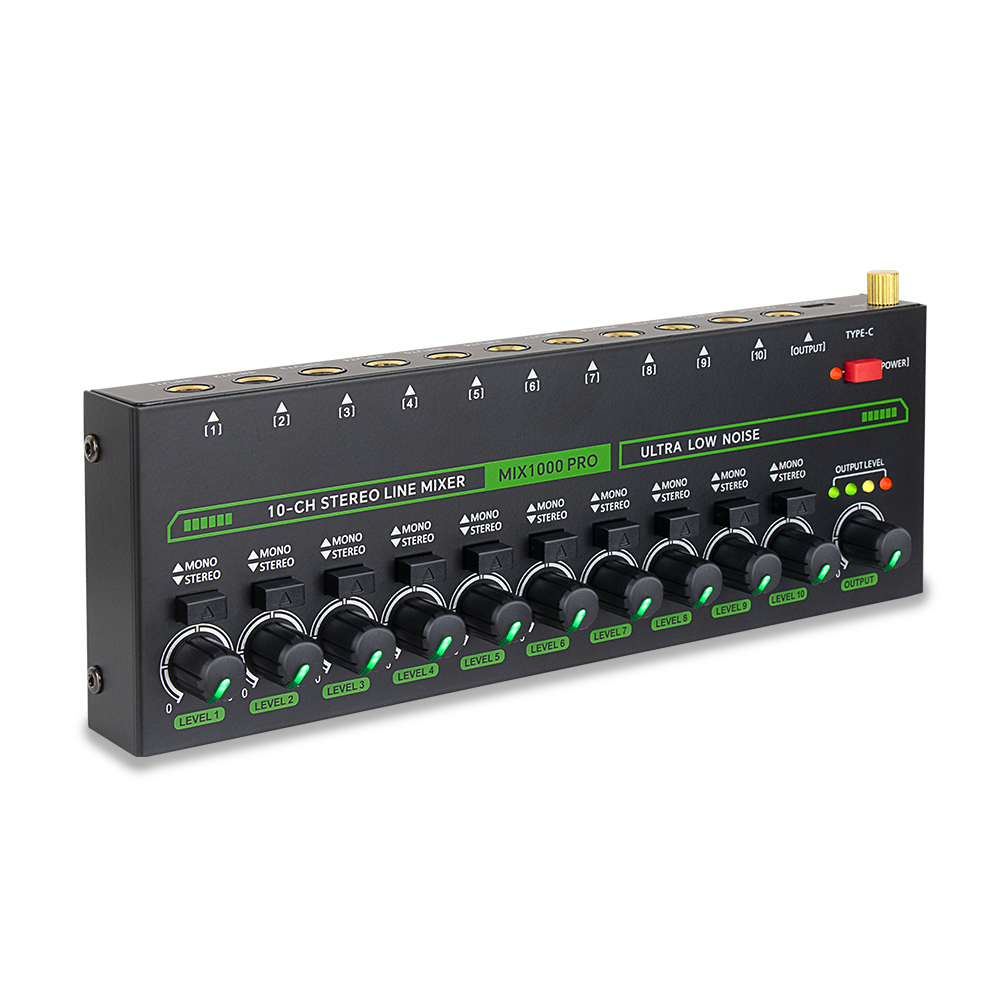 10 Channel Sound Mixer Low Noise LED Sound Mixer f... – Grandado