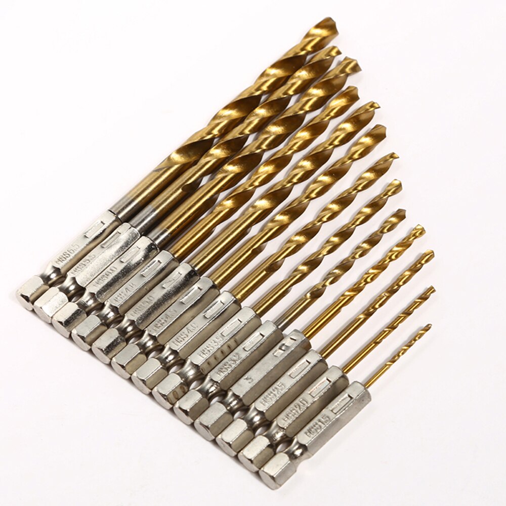 13pcs HSS Drill Bit Set High Speed Steel Titanium ... – Grandado