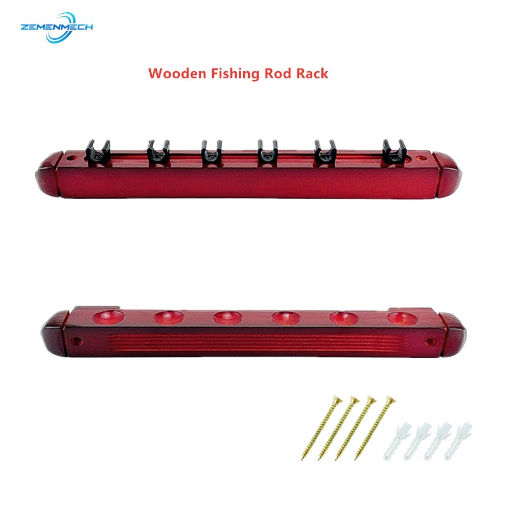 Wooden Vertical 6 Rods Rack Fishing Pole Holder Di... – Grandado