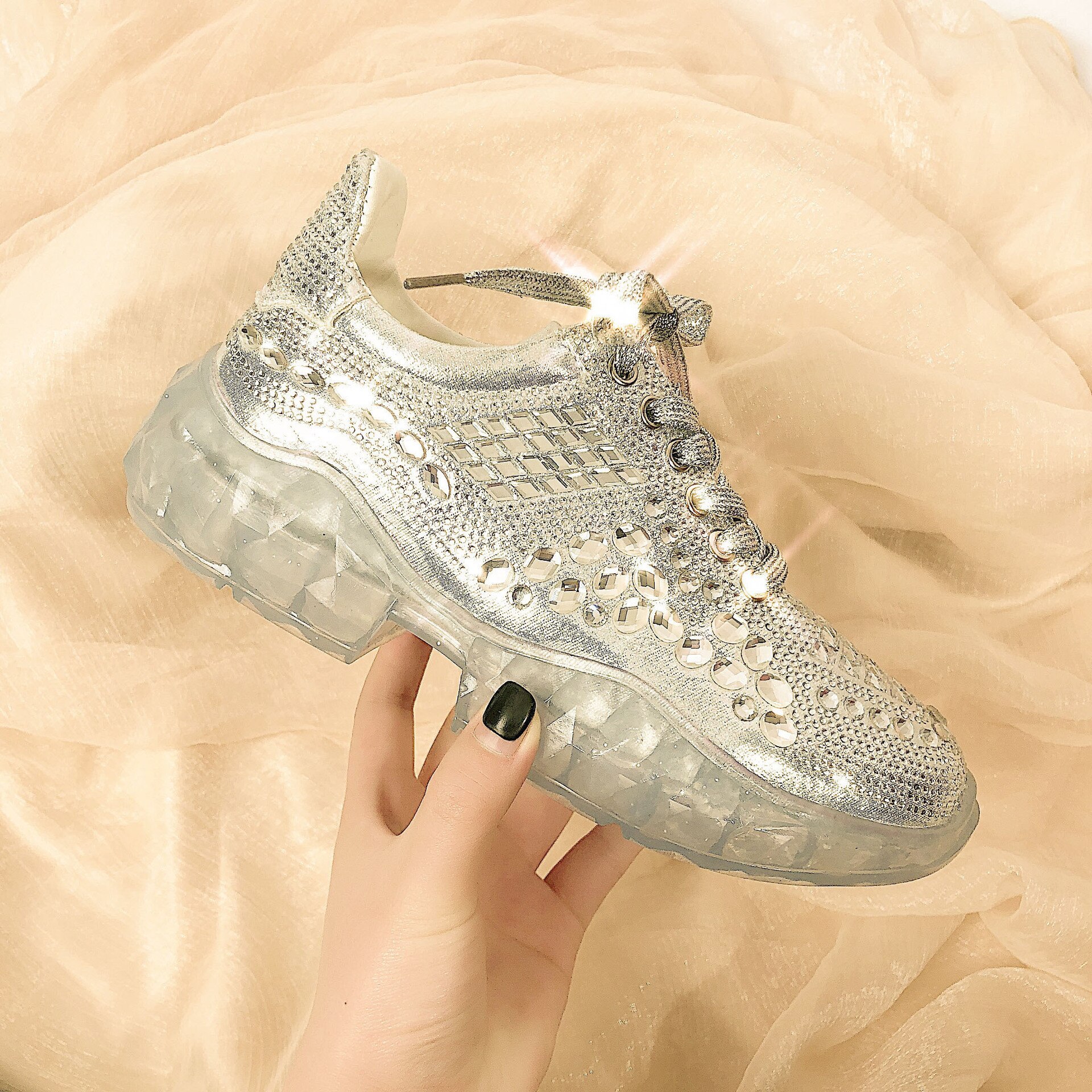 super comfortable shining crystal shoes crystal sn... – Grandado