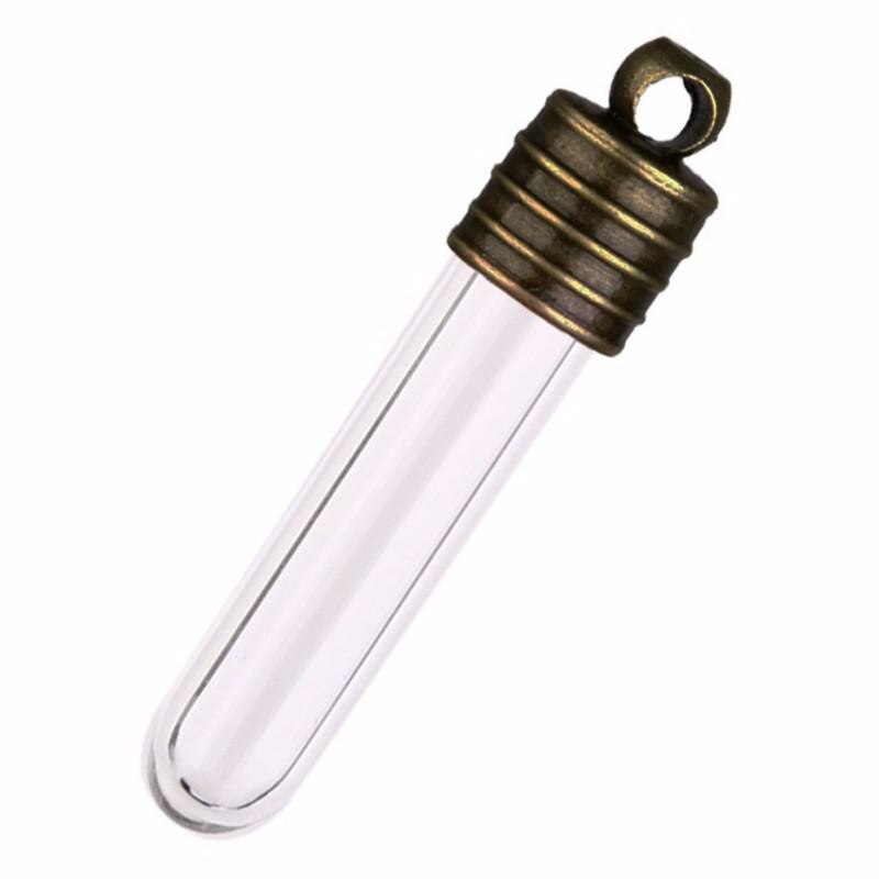 Mini Short Hollow Wish Bottle Vial With Metal Bron... – Vicedeal