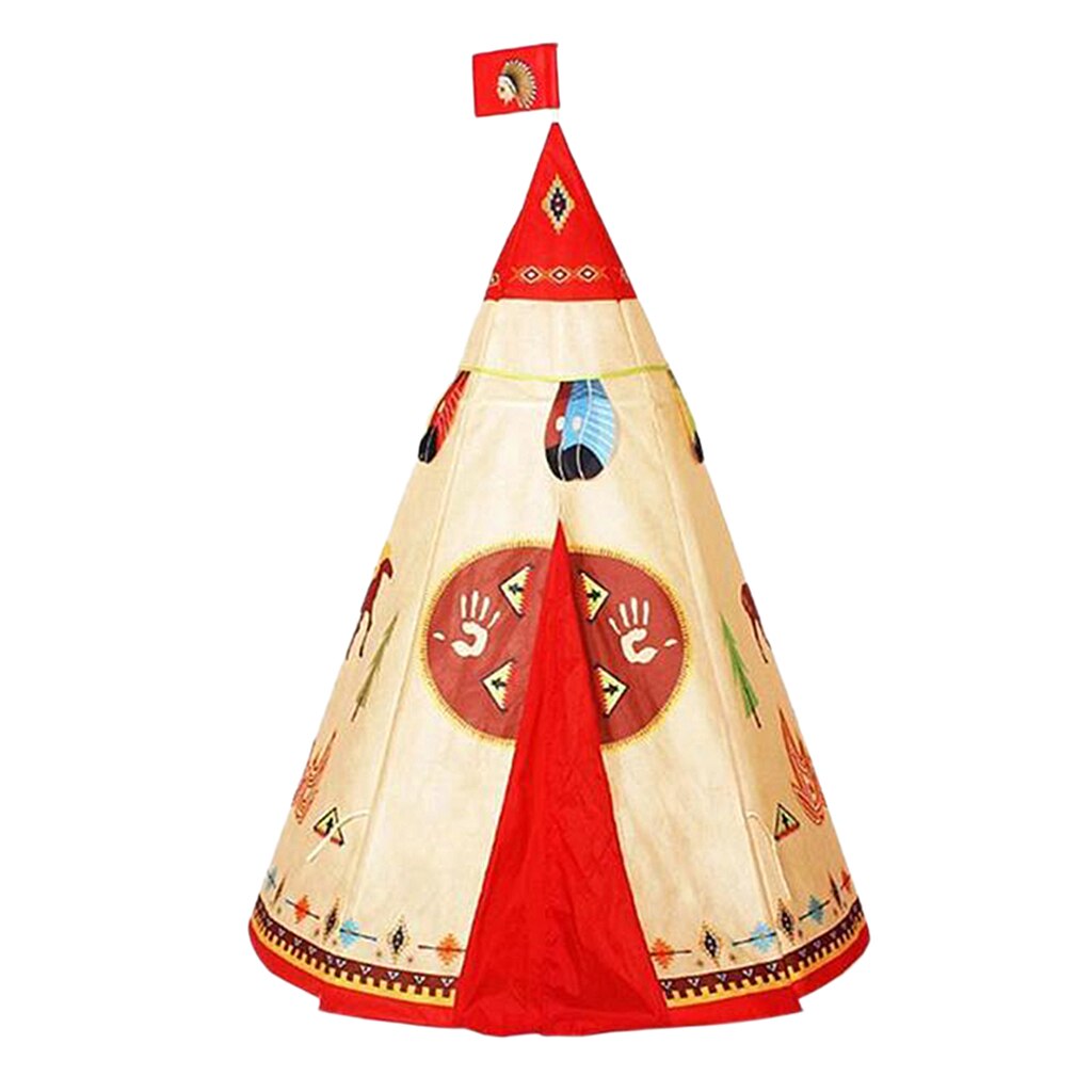 Kids Foldable Conical Teepee Tent Indian Styled Pl... – Grandado