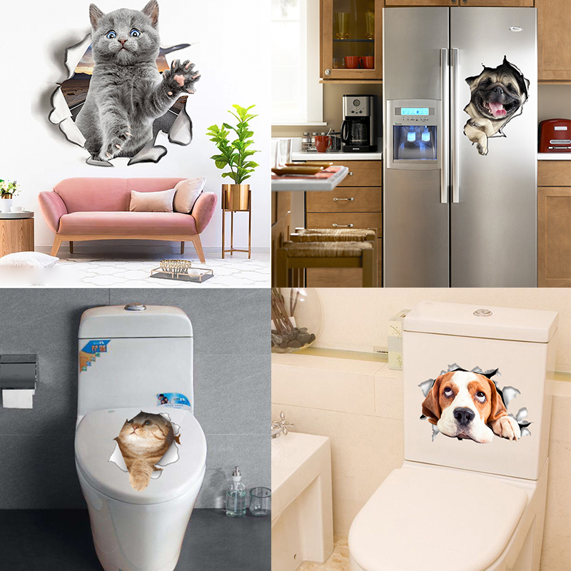 Creatieve Wc Stickers 3D Muursticker Mooie Animal ... – Vicedeal