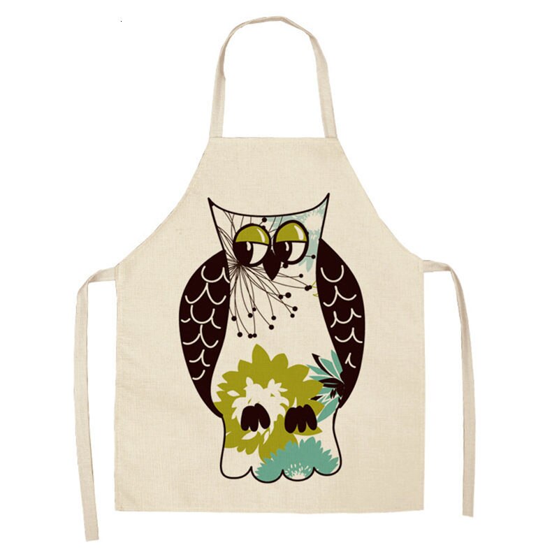 1Pcs Cartoon Owl Printed Kitchen Apron for Woman S... – Grandado