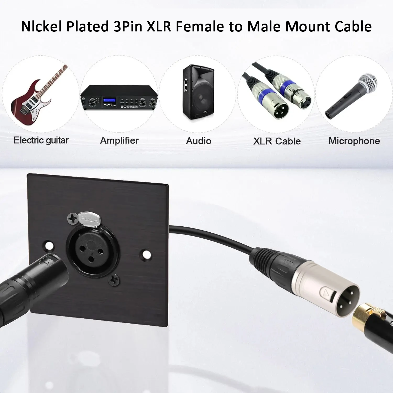 D-Type XLR Male Panel Mount to XLR Male/Female Con... – Vicedeal