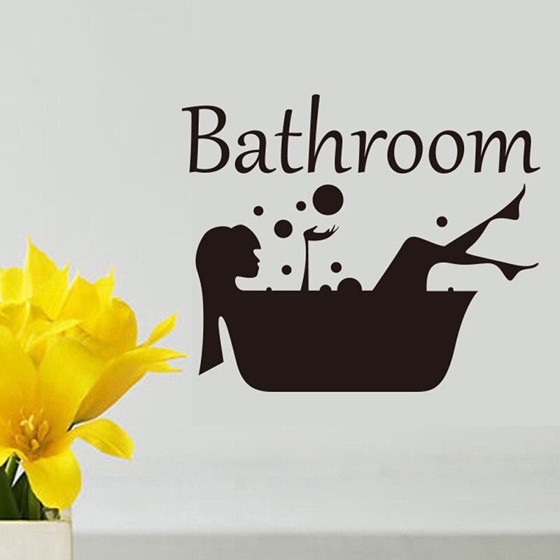 Bathroom Removable Wall Sticker Letter Art Vinyl M... – Grandado