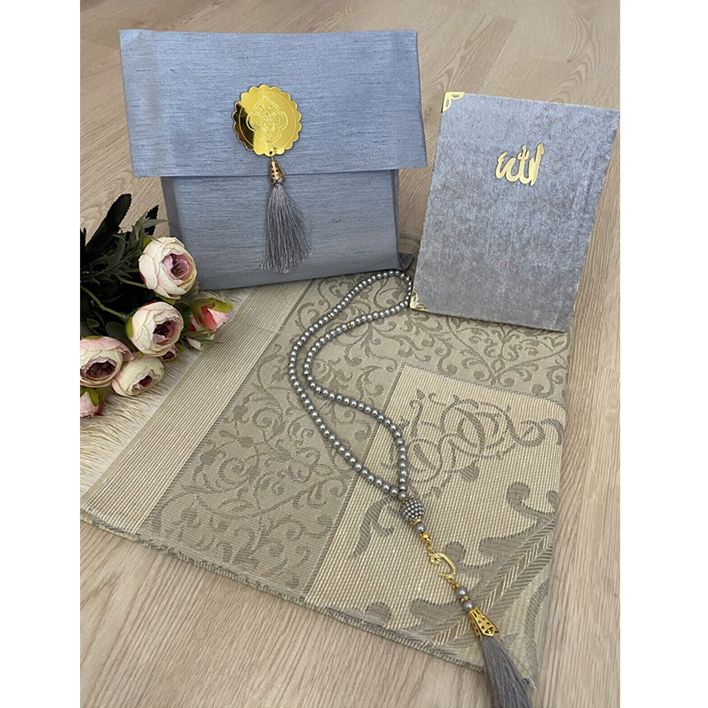 4PCs Taffeta Mat Muslim Prayer Rug Set Eid Ramadan... – Grandado