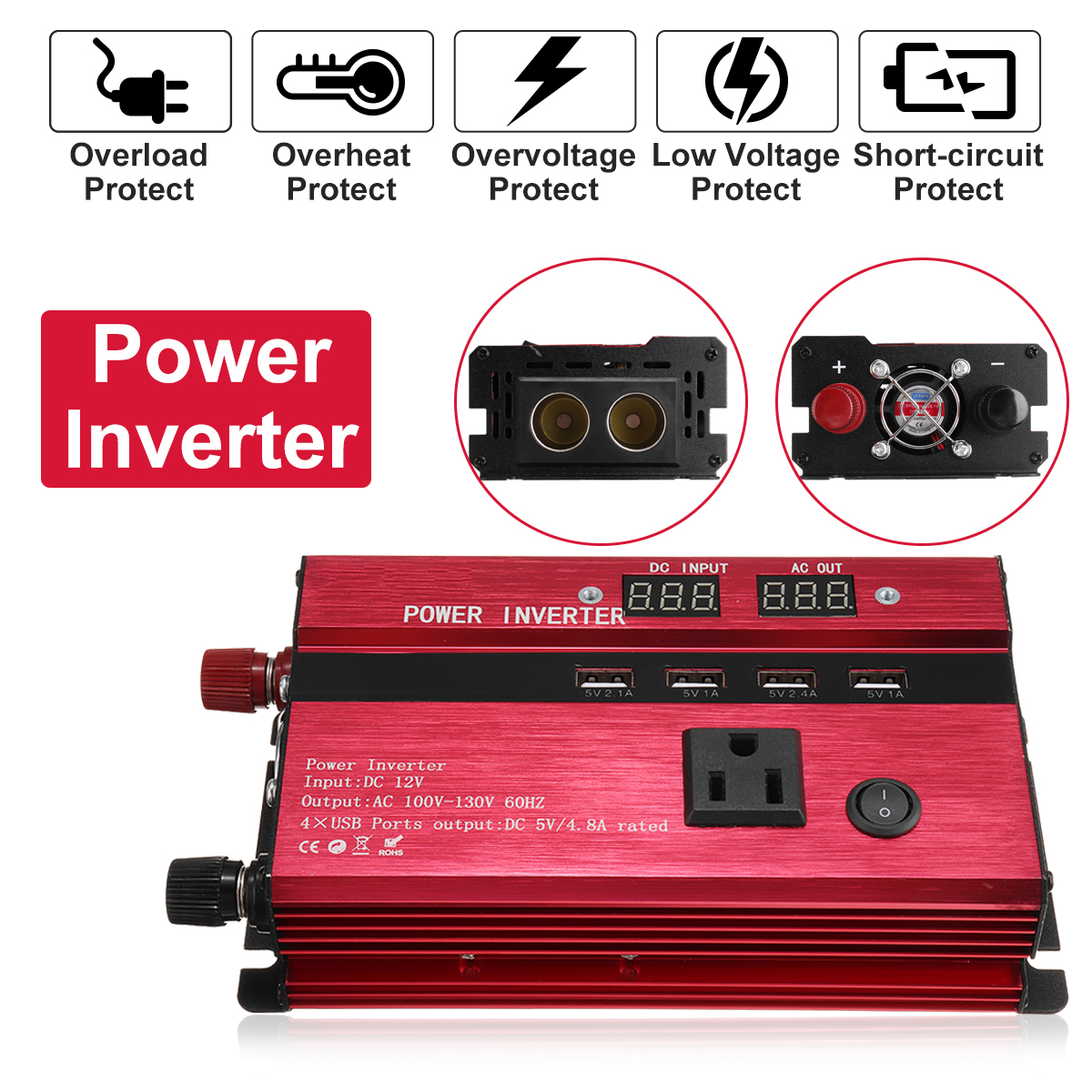 Peaks Car Power Inverter Voltage Transformer Conve... – Vicedeal