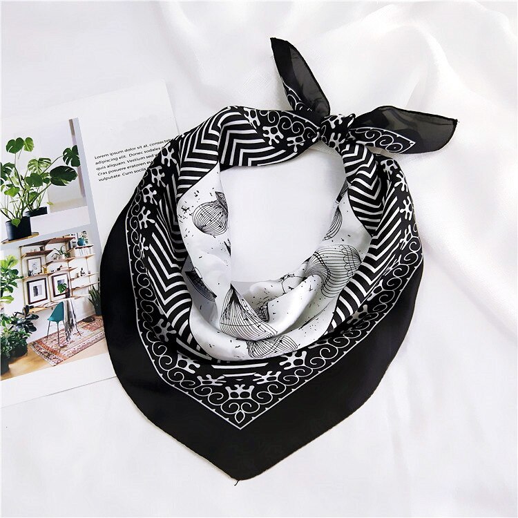 AOMU 60*60cm Square Silk Hair Tie Band Scarf Women... – Vicedeal
