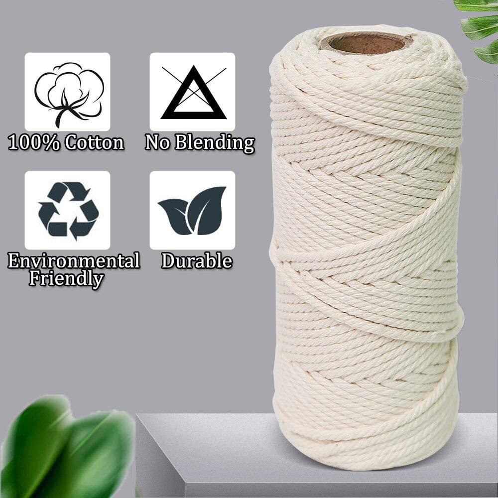 Macrame Cotton Cord Natural Cotton Rope Twisted So... – Vicedeal