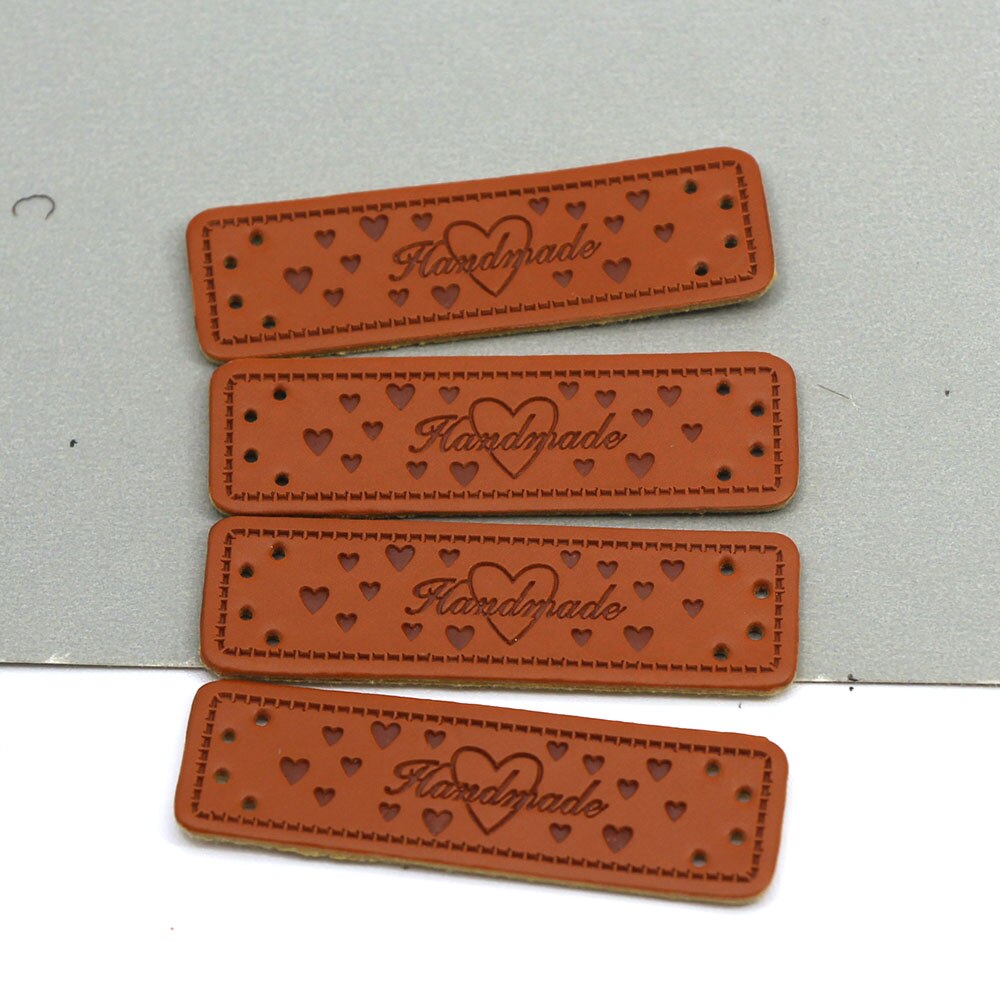 50 Stuks Handgemaakte Labels Hart Bruin Tags Handg... – Vicedeal