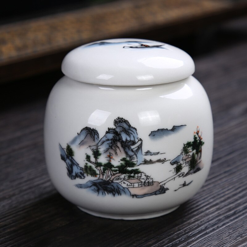 Chinese Pattern Ceramics Tea Caddy Portable Travel... – Vicedeal