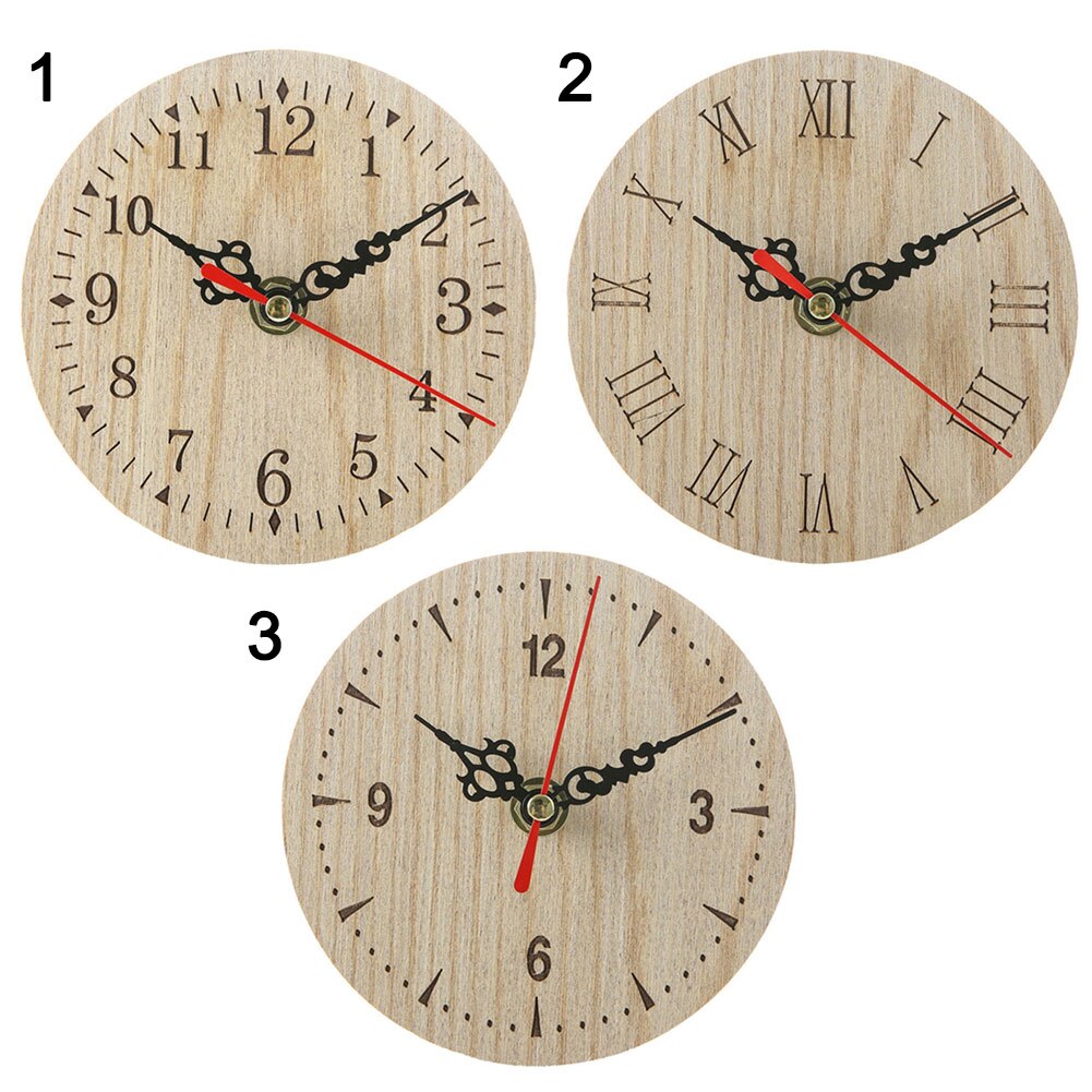 Small Wooden Wall Clock Vintage Chic Kitchen Offic... – Grandado
