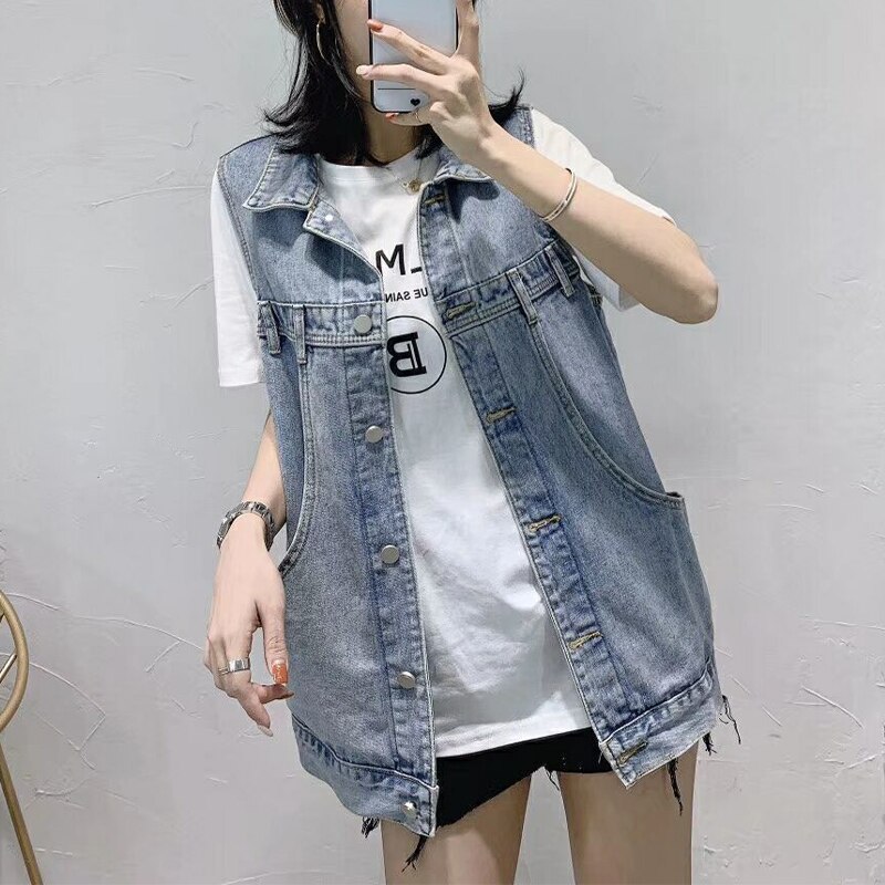 HI Denim Vest Korean Spring Women Jacket Coat Girl... – Vicedeal