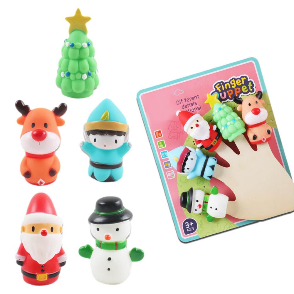 5 Pcs Christmas Finger Puppets Toys Elk Santa Clau... – Grandado
