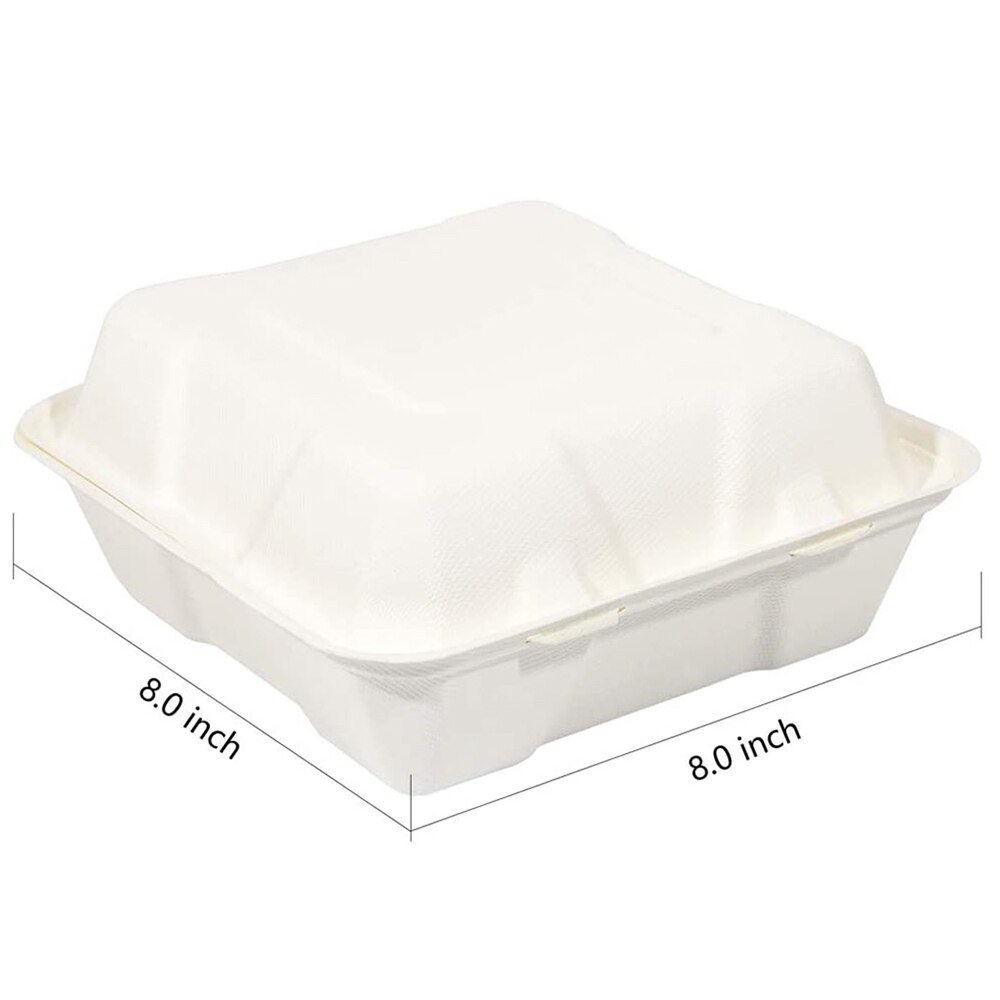 50 Pcs 100% Compostable Food Containers Disposable... – Vicedeal