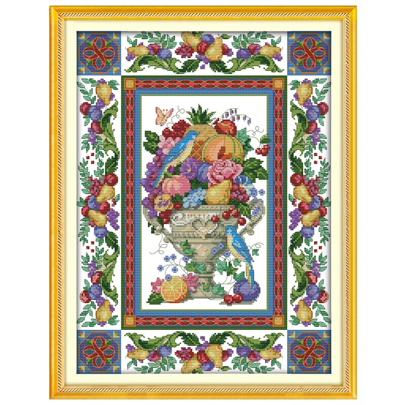 Gorgeous fruit bowl Painting Counted Cross Stitch ... – Grandado
