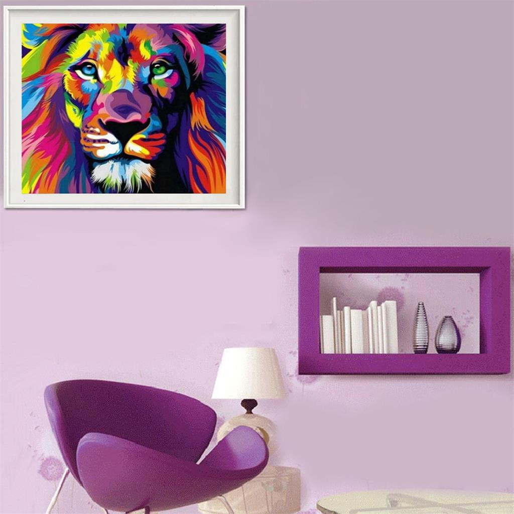 Rainbow Lion 5d Diy Diamond Painting Square Cross ... – Grandado
