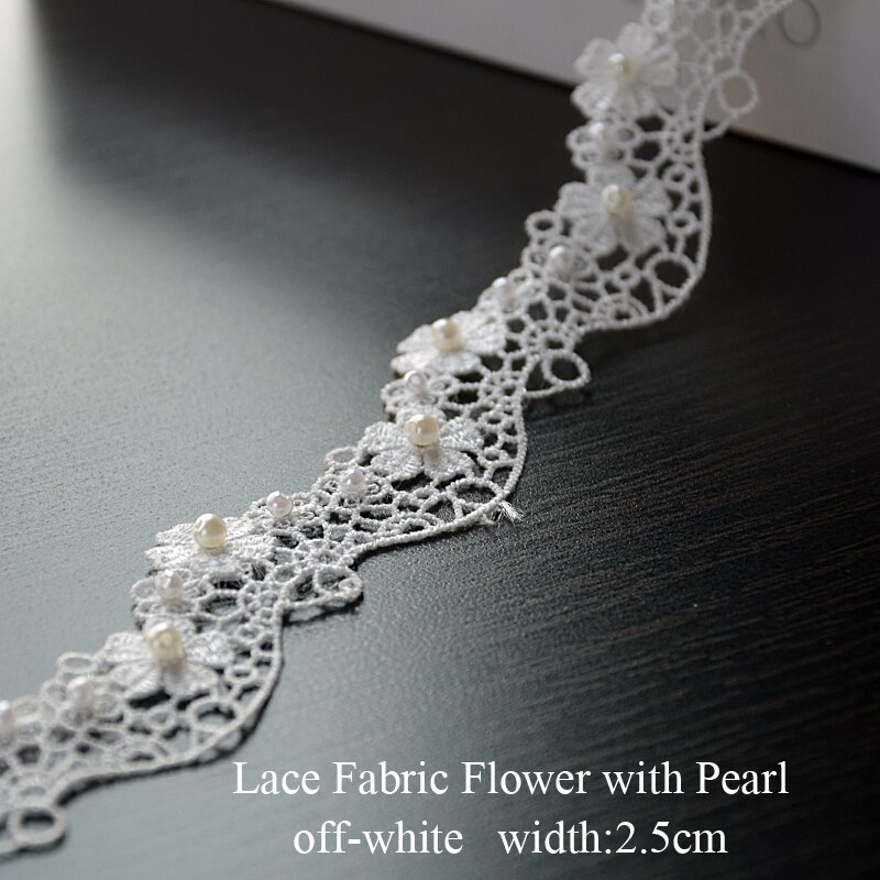 Handmade Lace Fabric Flower with Pearl Wedding Dec... – Grandado